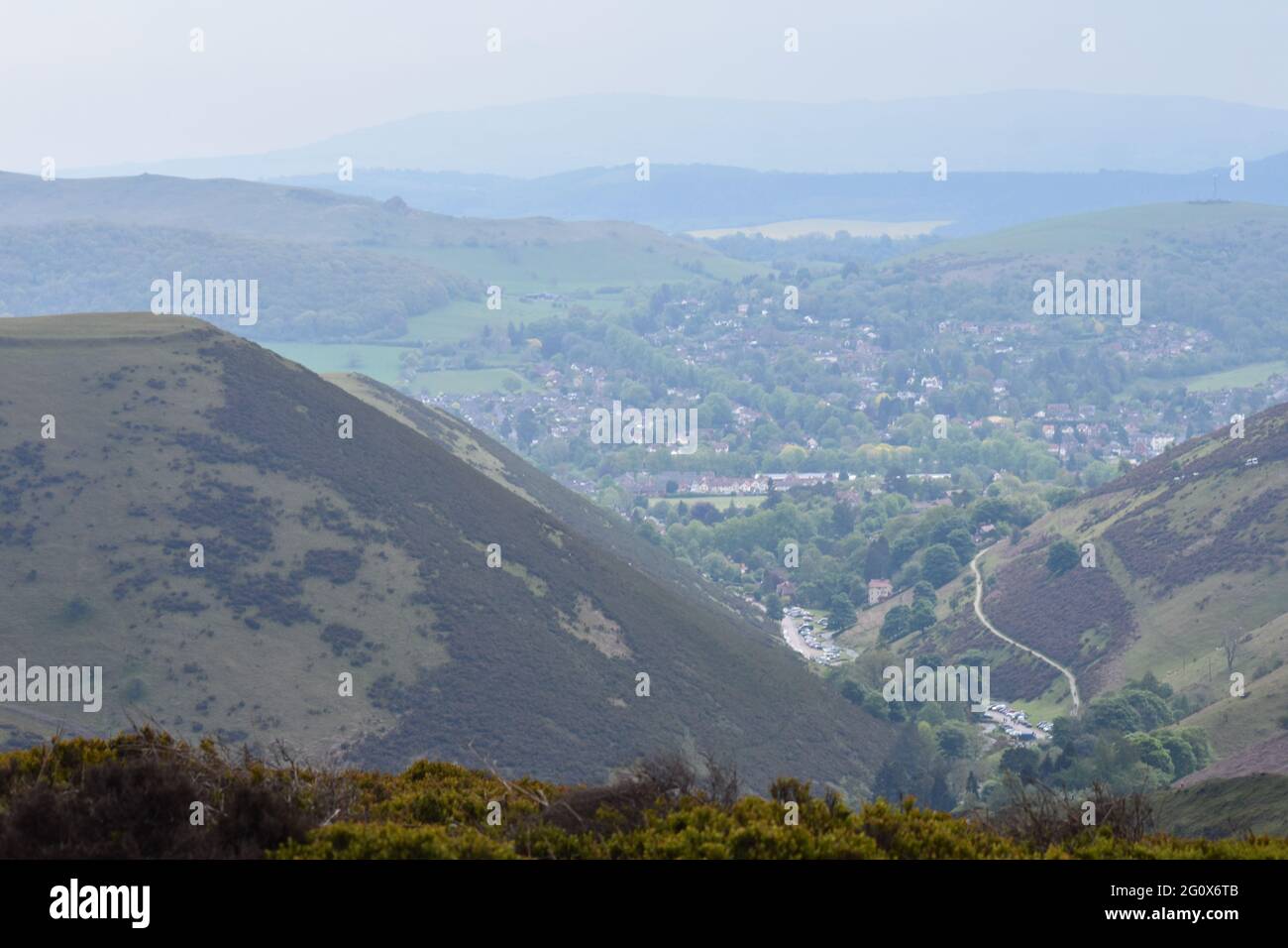 The beautiful Long Mynd including waterfalls, scenery and beauty Stock ...