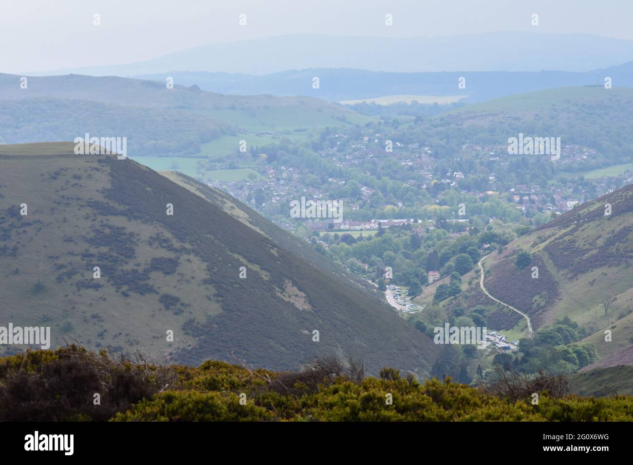 The beautiful Long Mynd including waterfalls, scenery and beauty Stock ...