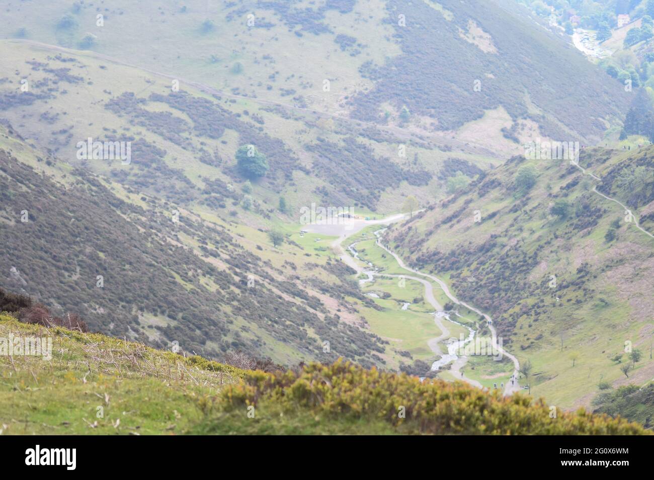 The beautiful Long Mynd including waterfalls, scenery and beauty Stock ...