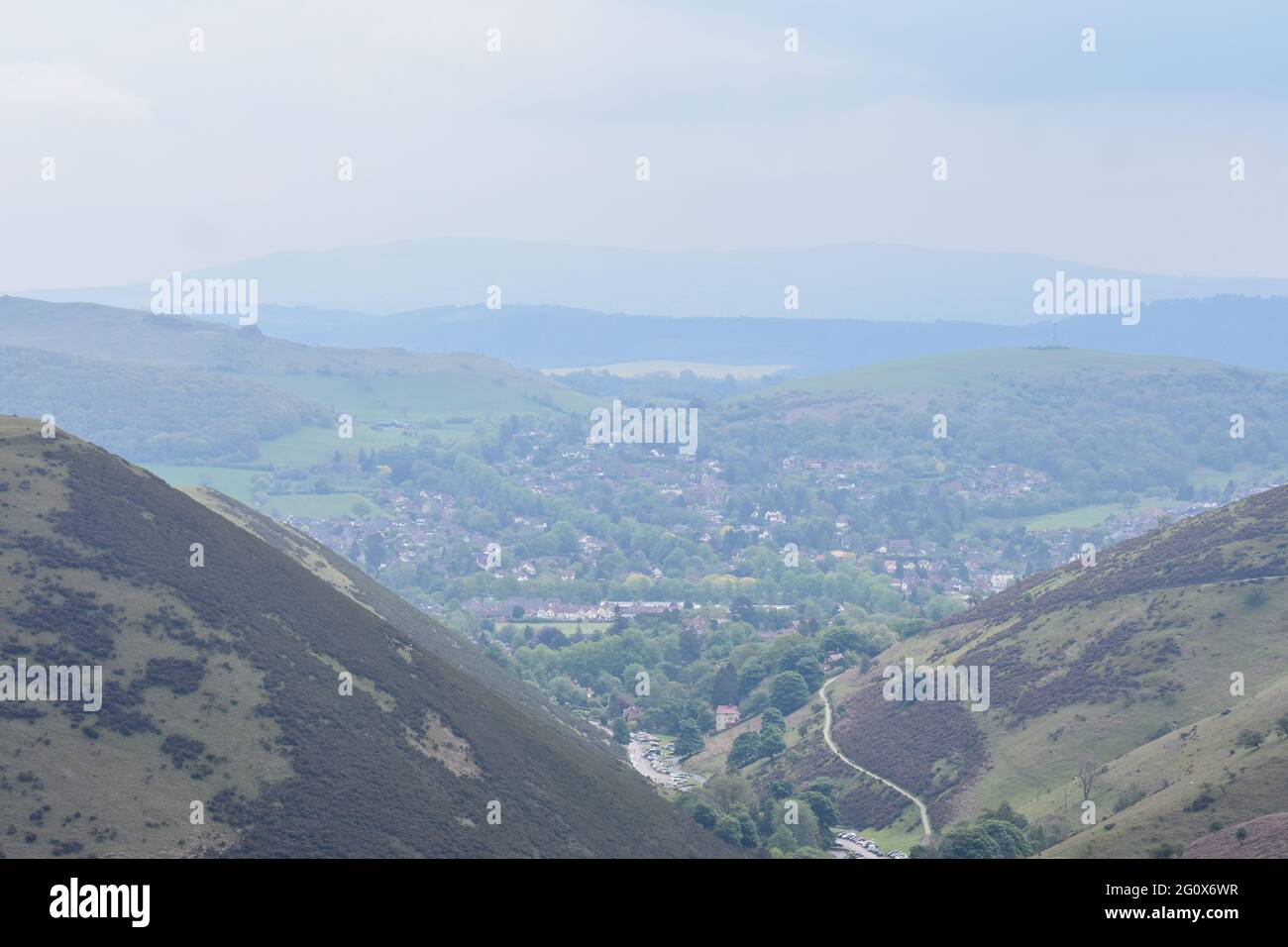 The beautiful Long Mynd including waterfalls, scenery and beauty Stock ...