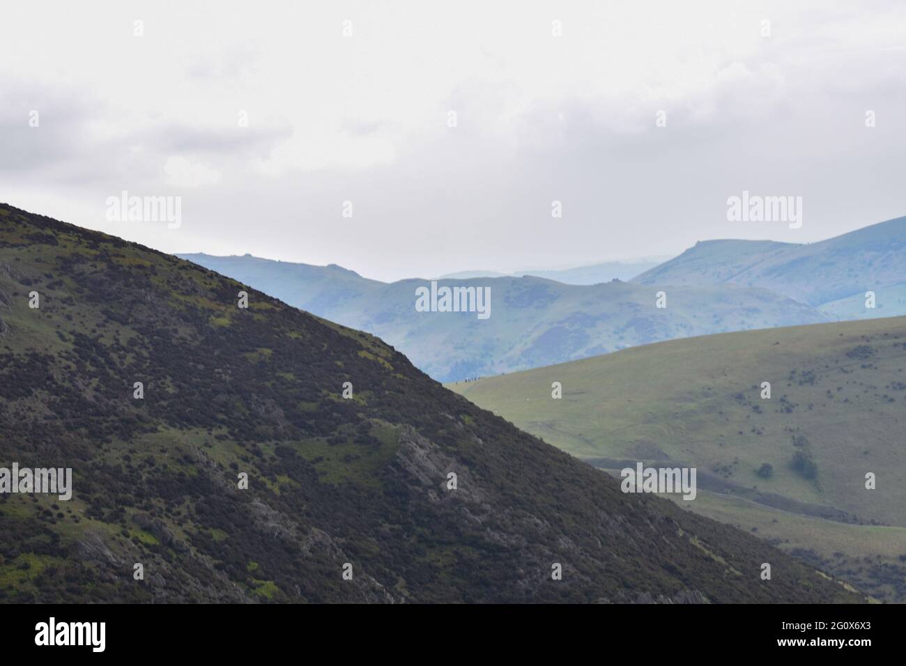The beautiful Long Mynd including waterfalls, scenery and beauty Stock ...