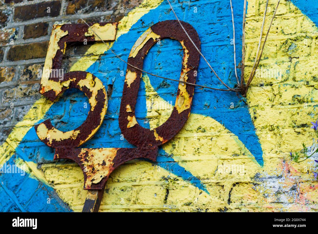 Large rusty digits forming number 50 Stock Photo - Alamy