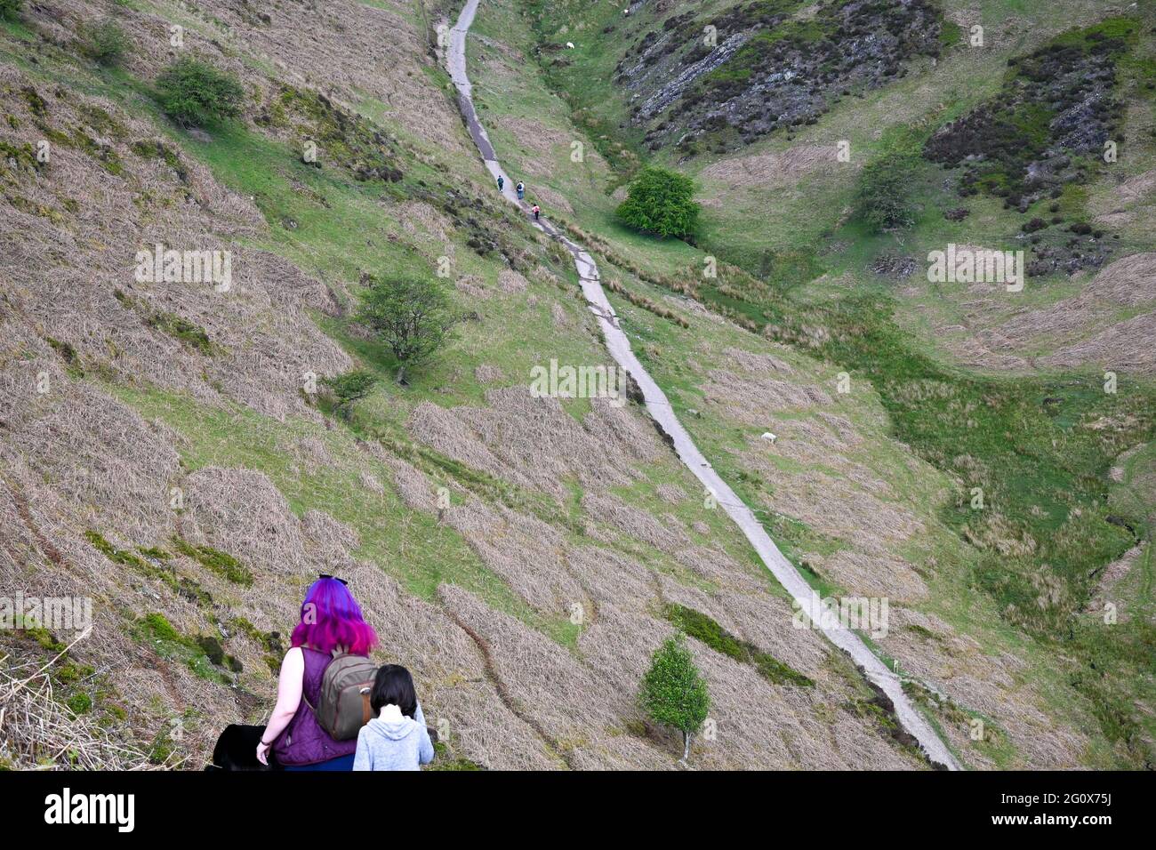 The beautiful Long Mynd including waterfalls, scenery and beauty Stock ...