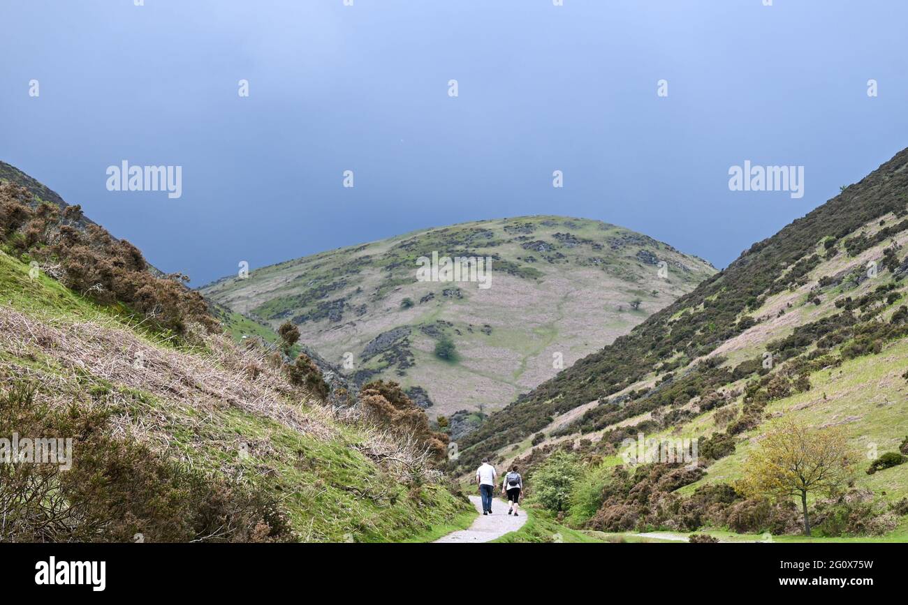 The beautiful Long Mynd including waterfalls, scenery and beauty Stock ...