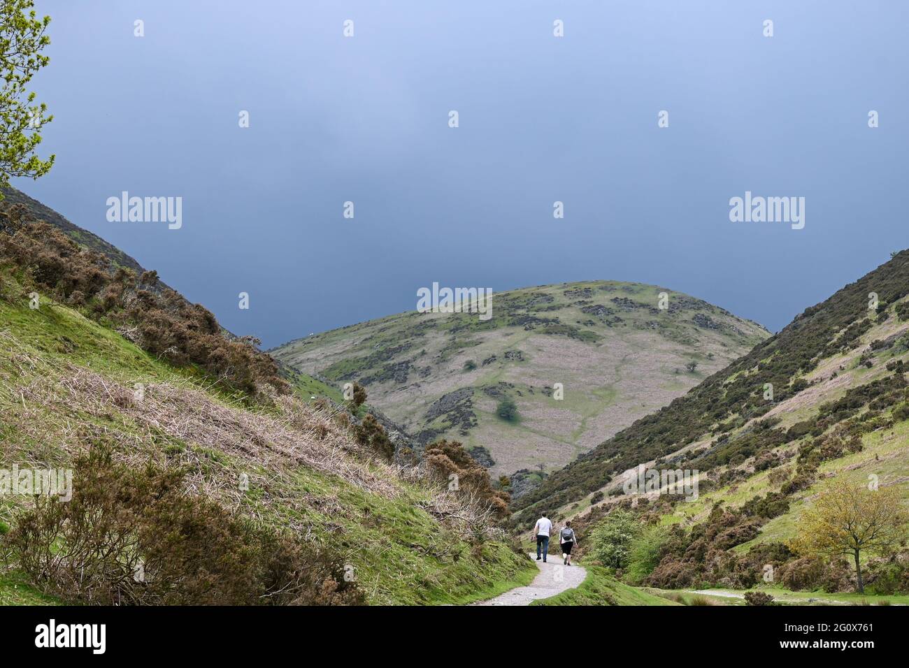 The beautiful Long Mynd including waterfalls, scenery and beauty Stock ...