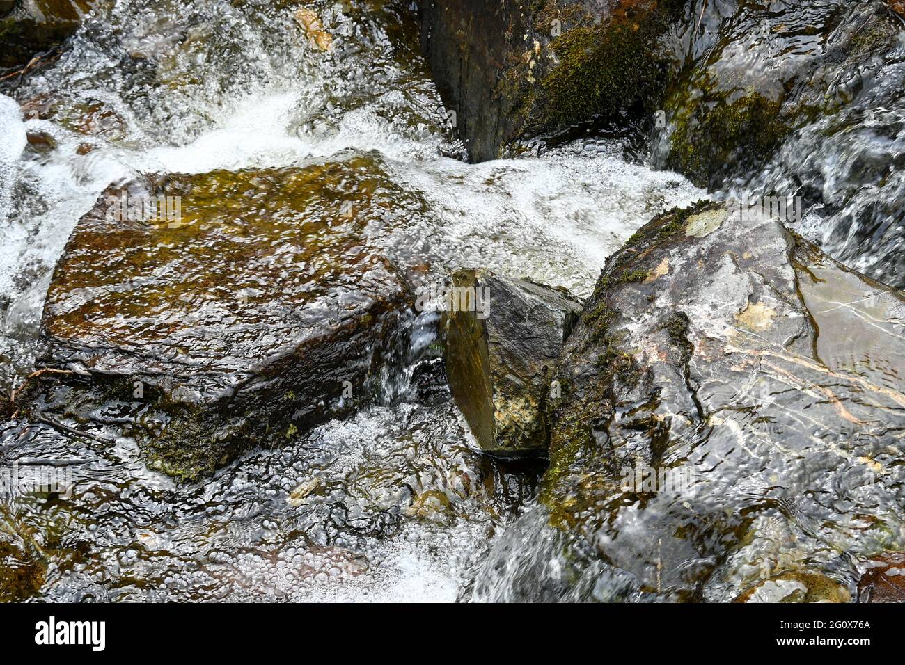 The beautiful Long Mynd including waterfalls, scenery and beauty Stock ...