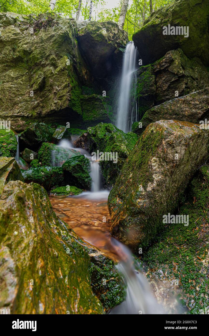 Statte river in the Belgium Ardennes is a small river full of cascades ...