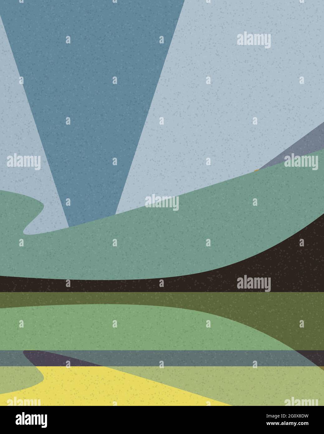Geometric landscape silhouette generative art poster illustration Stock ...