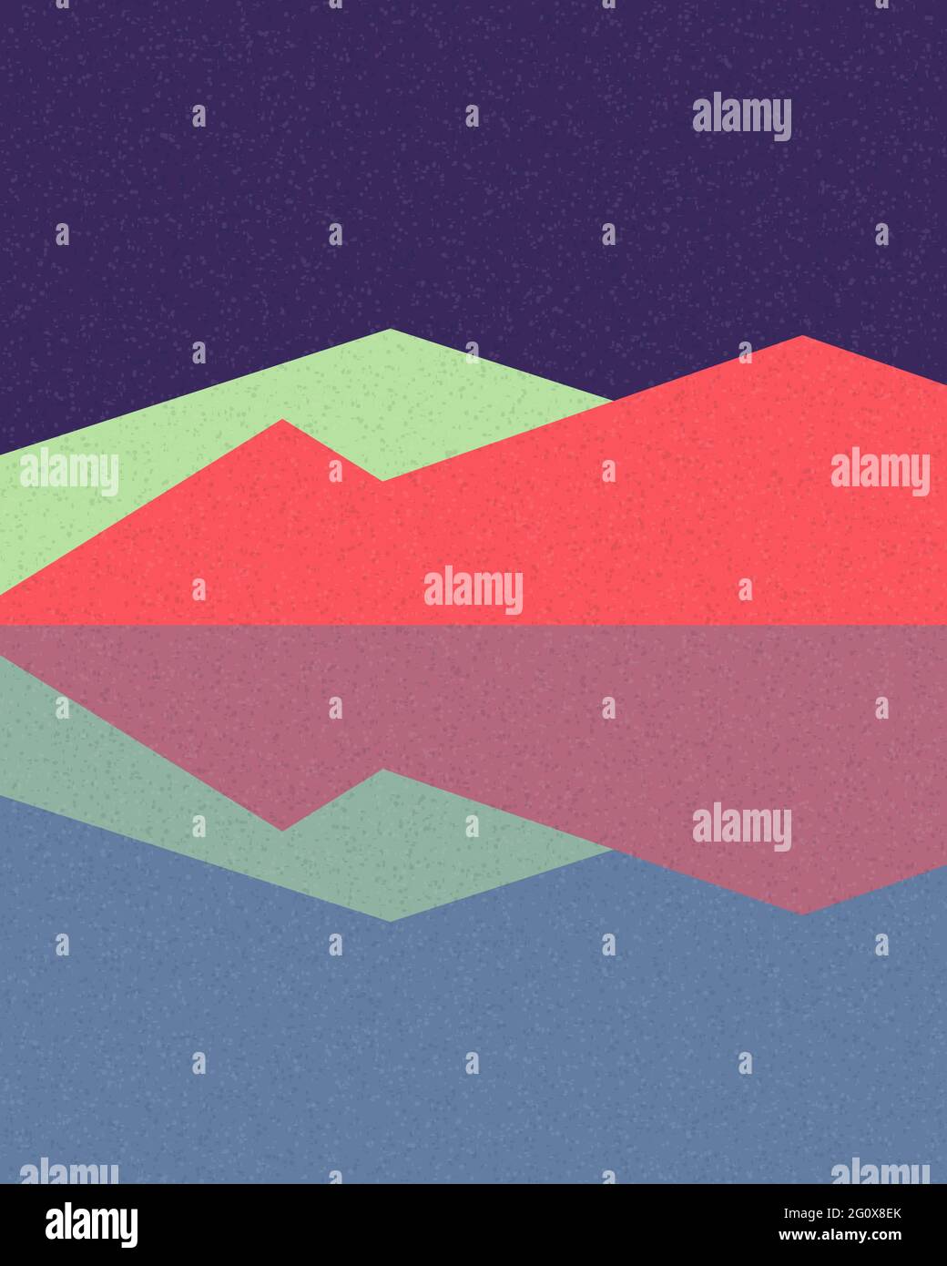 Geometric landscape silhouette generative art poster illustration Stock ...