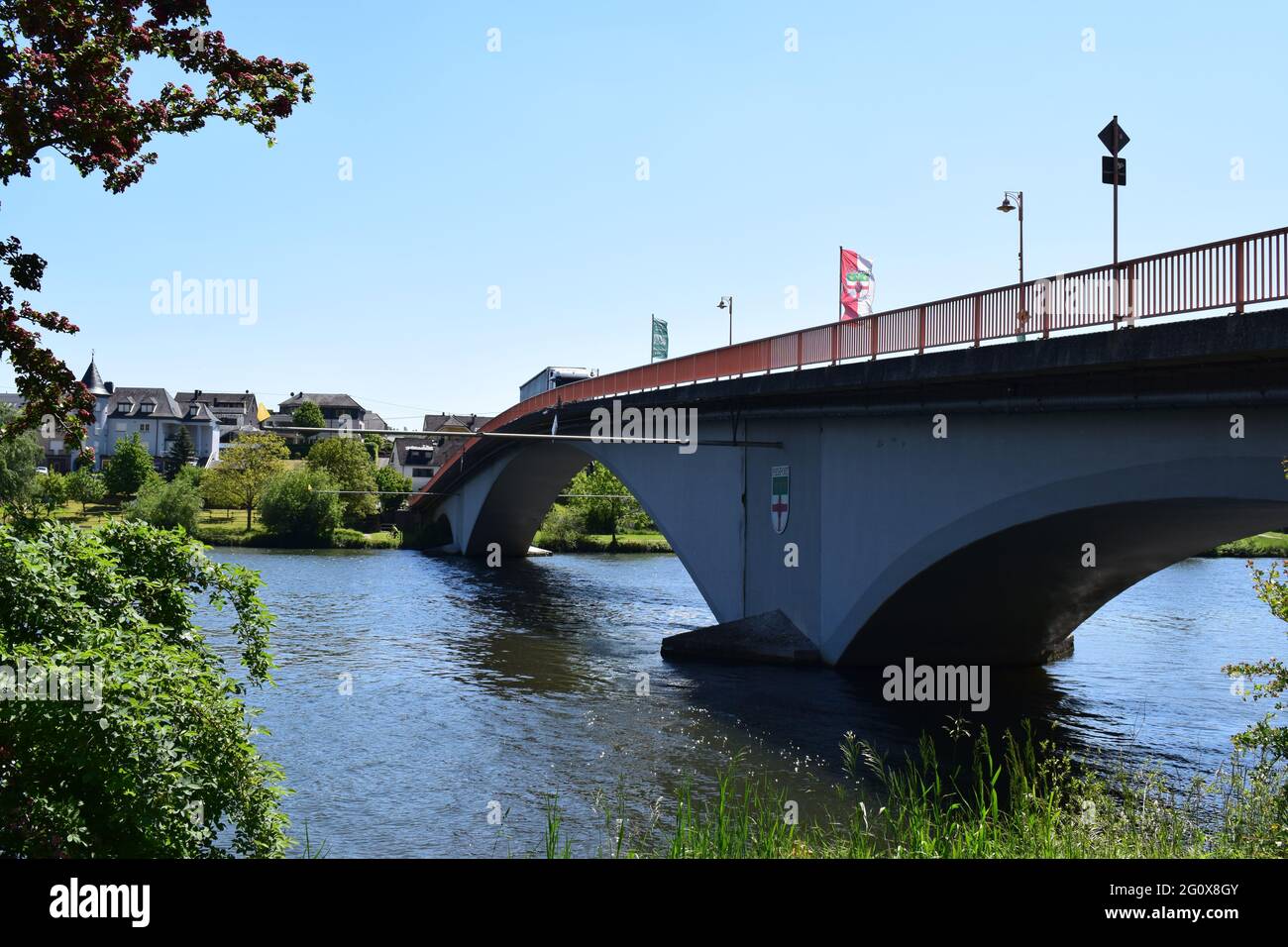 Mosel bridge in Piesport Stock Photo - Alamy