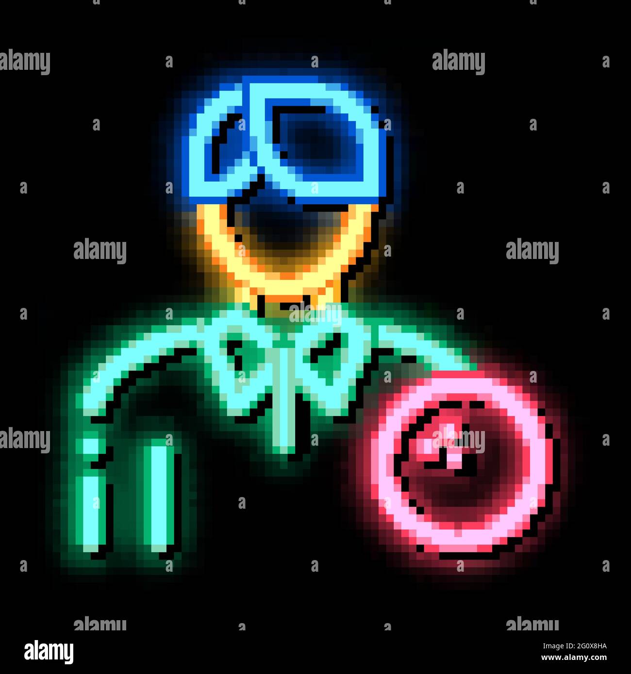 Man Bowling Gamer neon glow icon illustration Stock Vector Image & Art ...