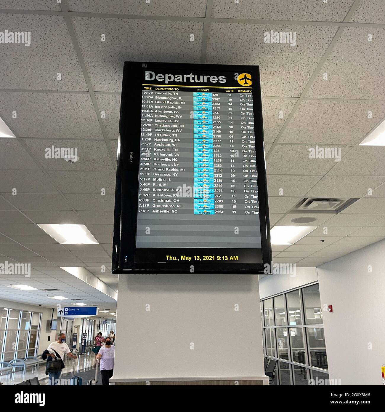 Sanford, FL USA - May 13, 2021: Departure board monitor at Sanford ...