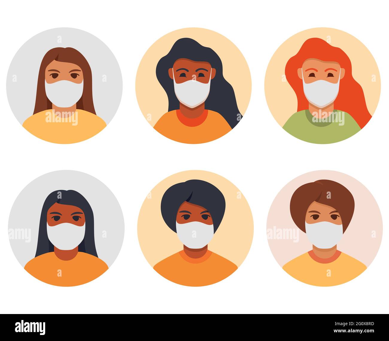 African american girl avatar. Protection wear from coronavirus.Vector ...