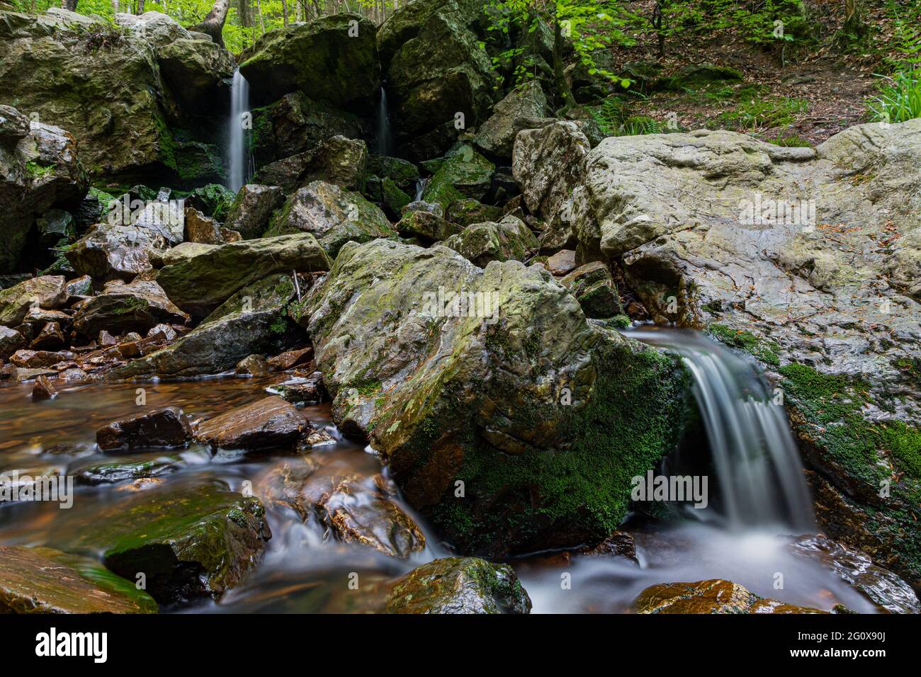 Statte river in the Belgium Ardennes is a small river full of cascades ...