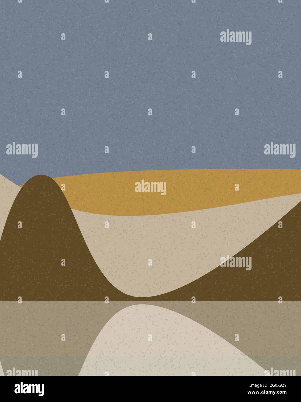 Geometric landscape silhouette generative art poster illustration Stock ...