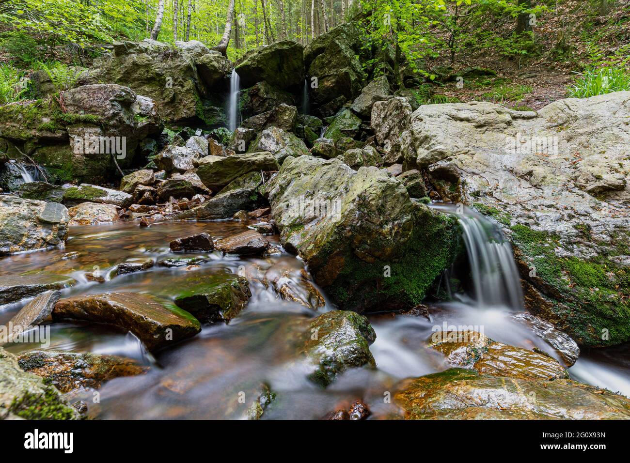 Statte river in the Belgium Ardennes is a small river full of cascades ...