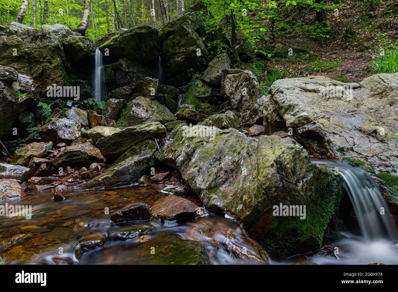 Statte river in the Belgium Ardennes is a small river full of cascades ...