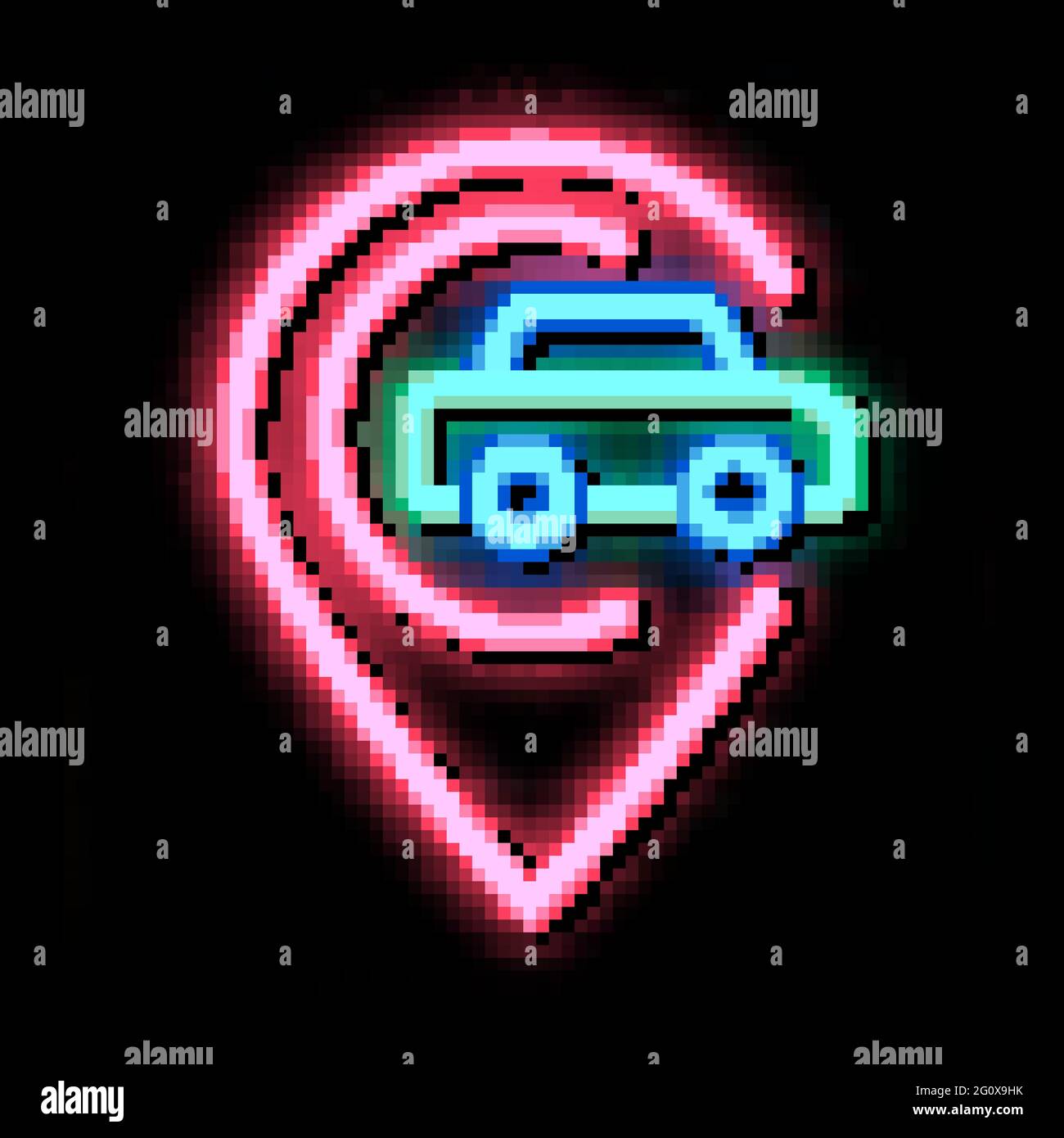 Car Gps Map Mark neon glow icon illustration Stock Vector Image & Art ...