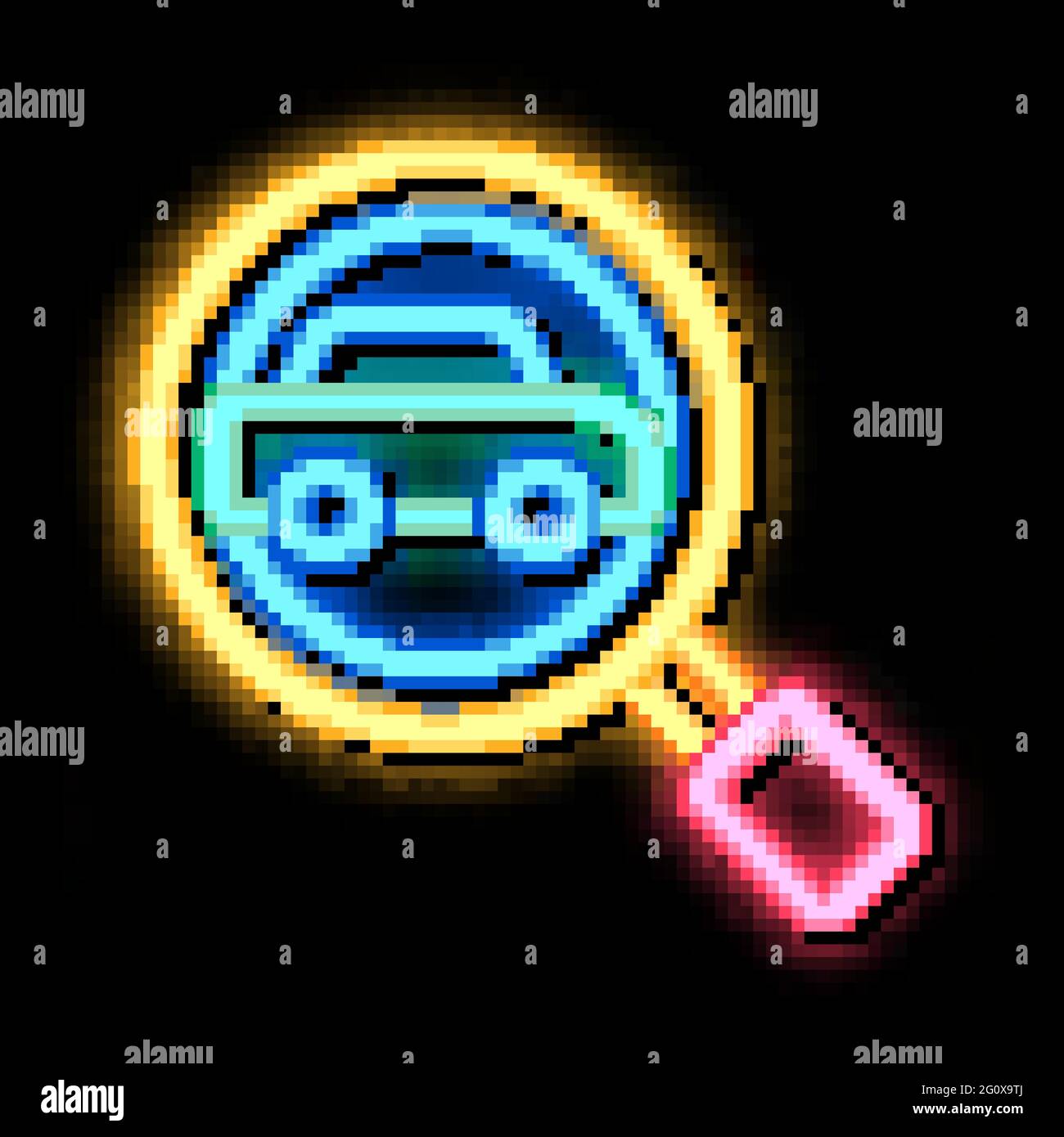 Car Searching neon glow icon illustration Stock Vector Image & Art - Alamy