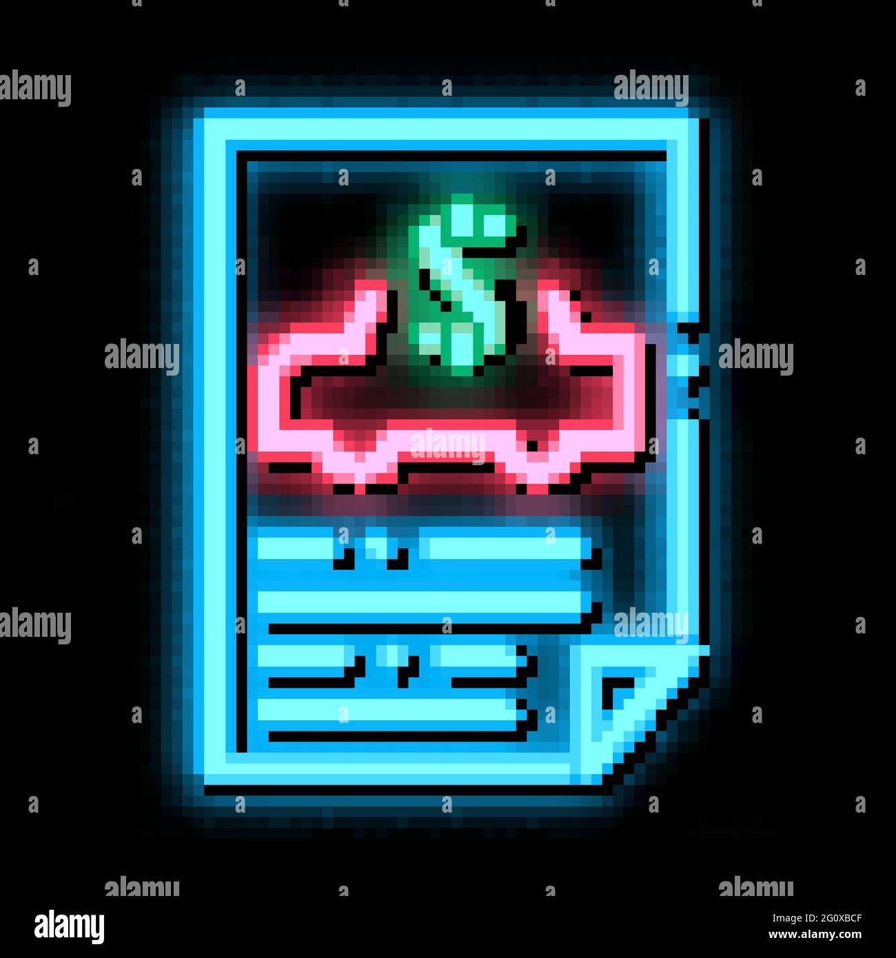 Car Buy Document neon glow icon illustration Stock Vector Image & Art ...