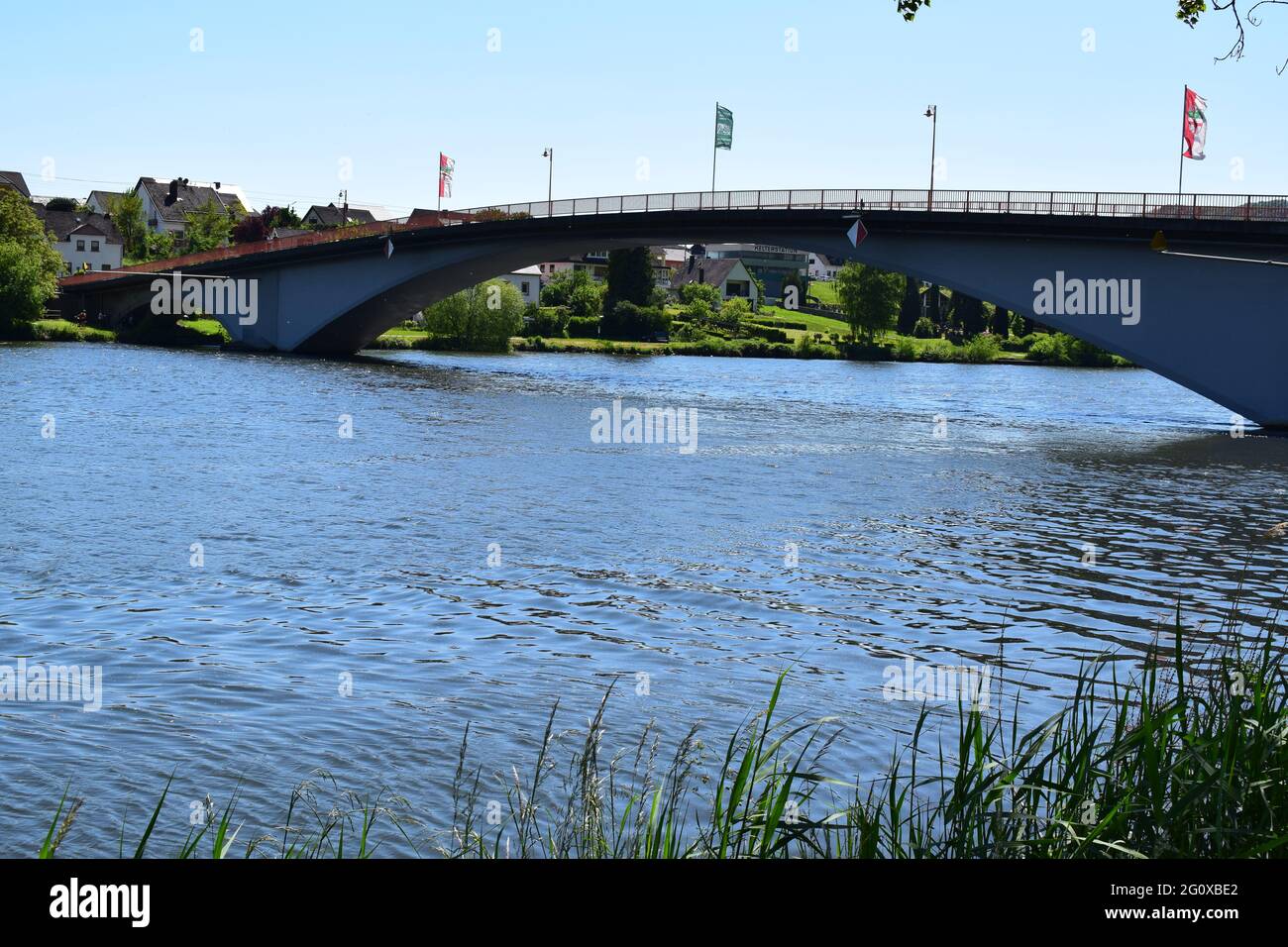 Mosel bridge in Piesport Stock Photo - Alamy
