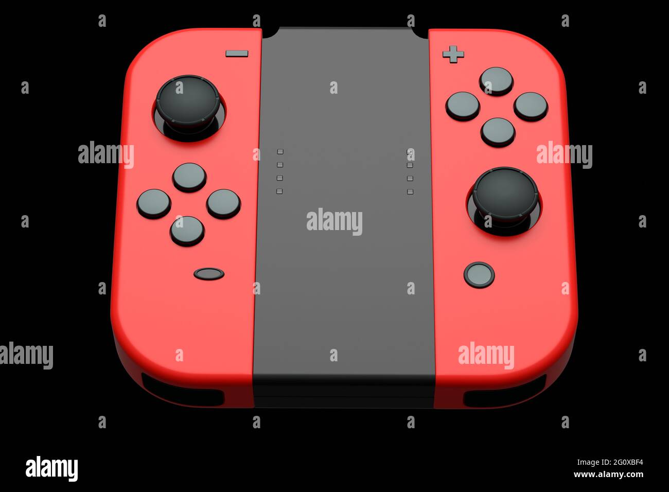 Portable video game controllers attached to touch screen on black ...