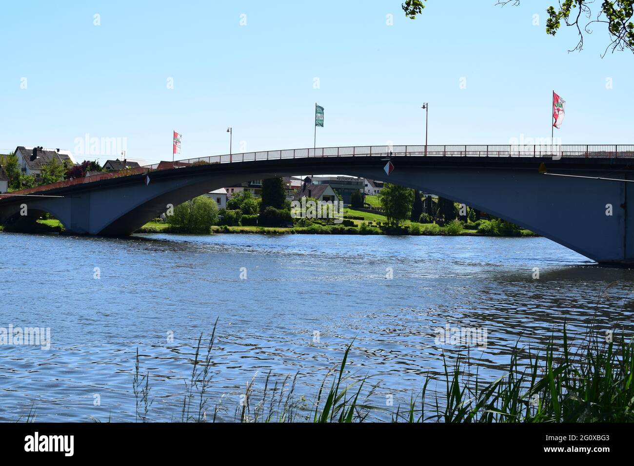 Mosel bridge in Piesport Stock Photo - Alamy