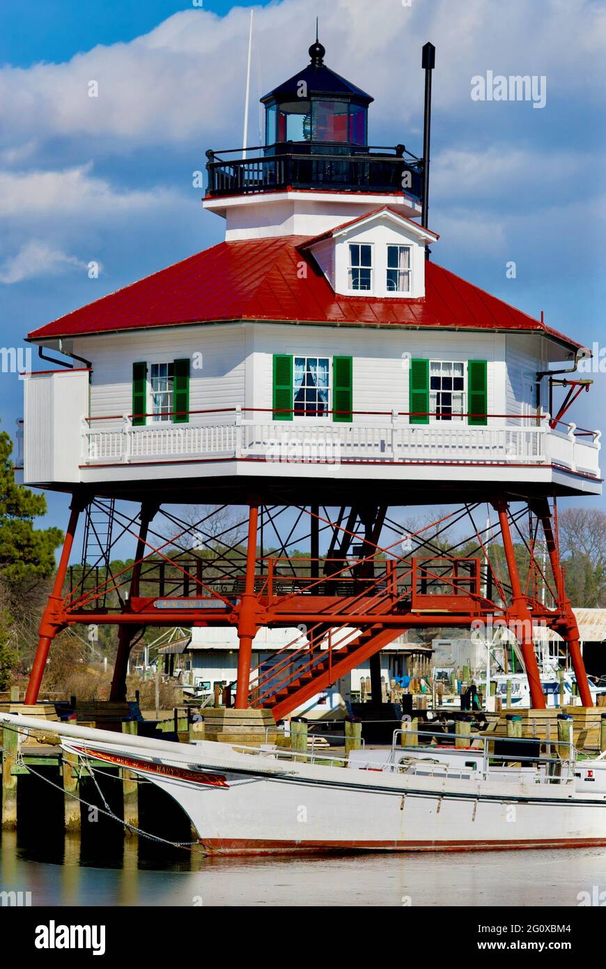 The Drum Point Lighthouse, a screw pile lighthouse built in 1883 ...