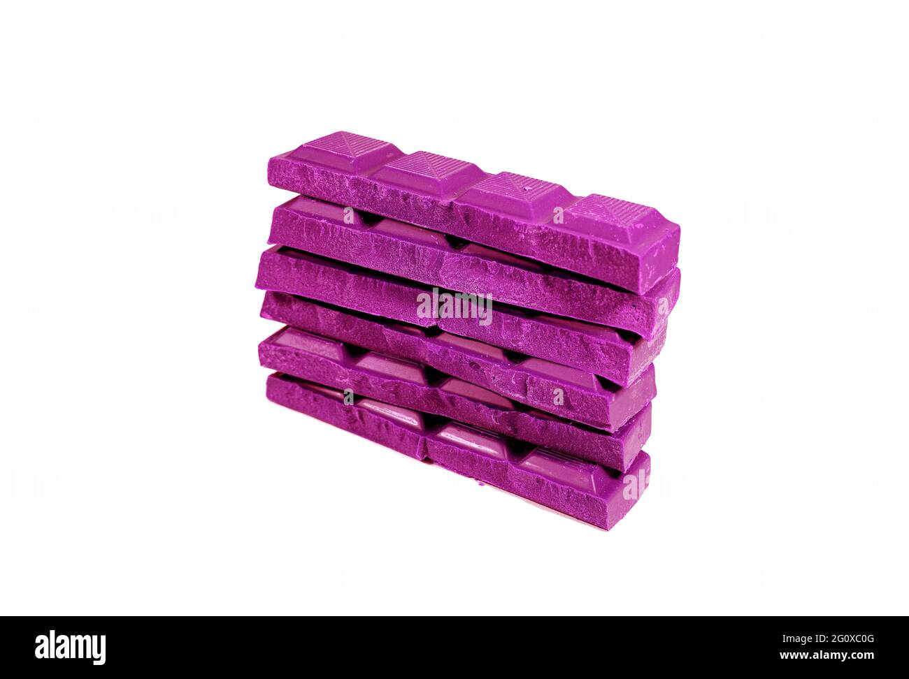 Pop Art Style Hot Pink Colored Stack of Chocolate Chunks Isolated on ...