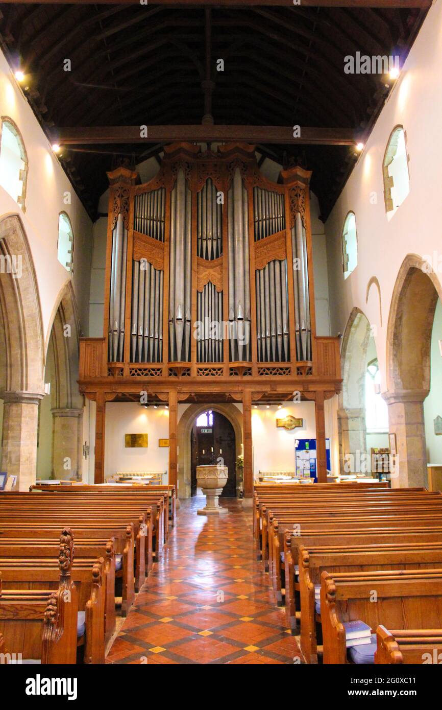 View of the interior of the medieval St Leonard's Church Hythe,ENGLAND ...