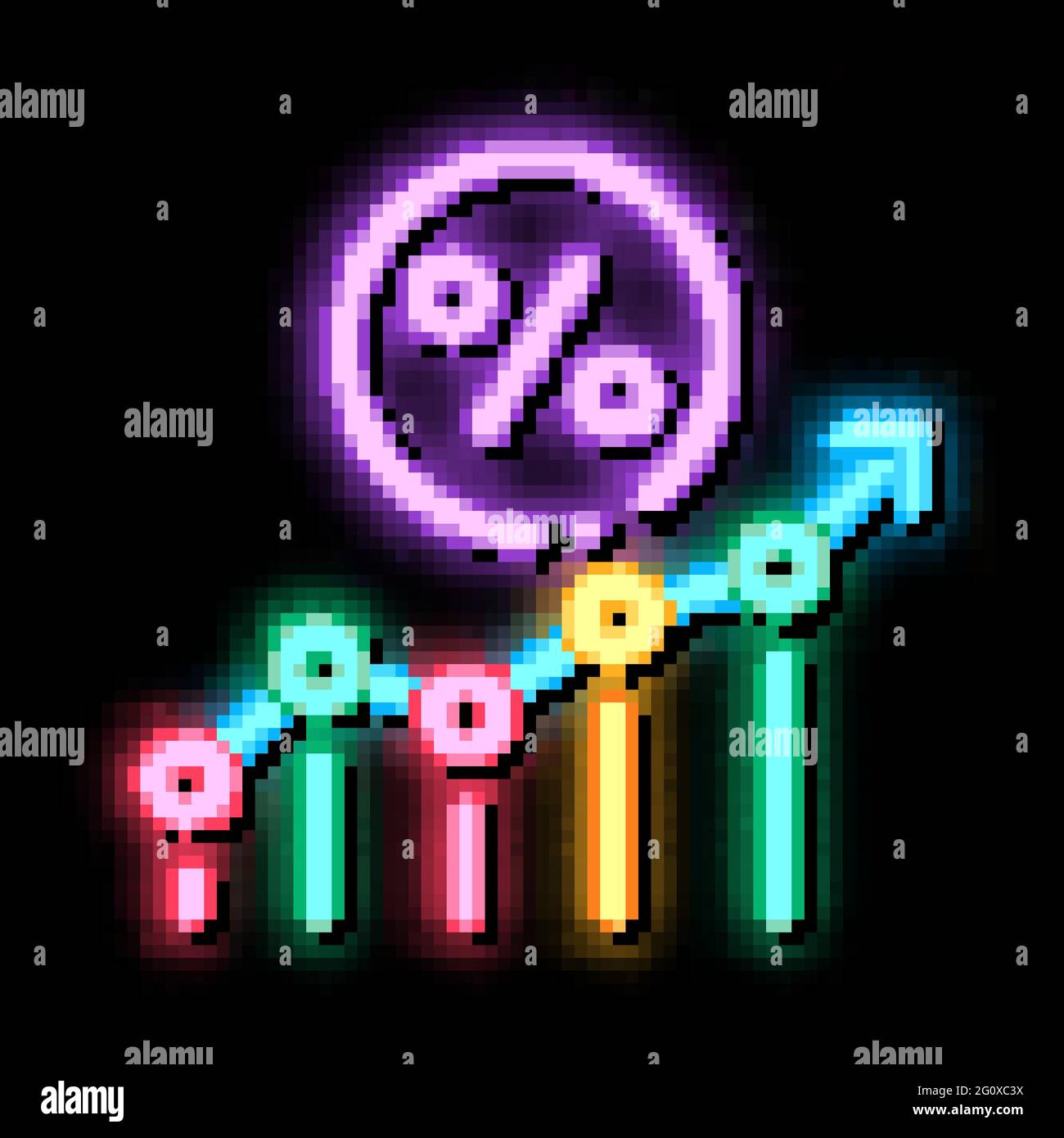 Green neon symbol percent hi-res stock photography and images - Alamy