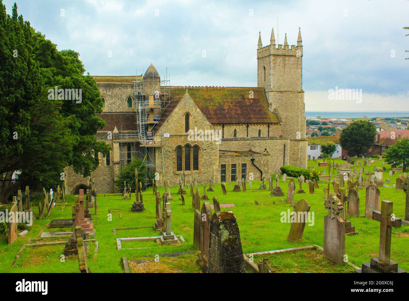 View of medieval St Leonard's Church Hythe,ENGLAND Stock Photo - Alamy