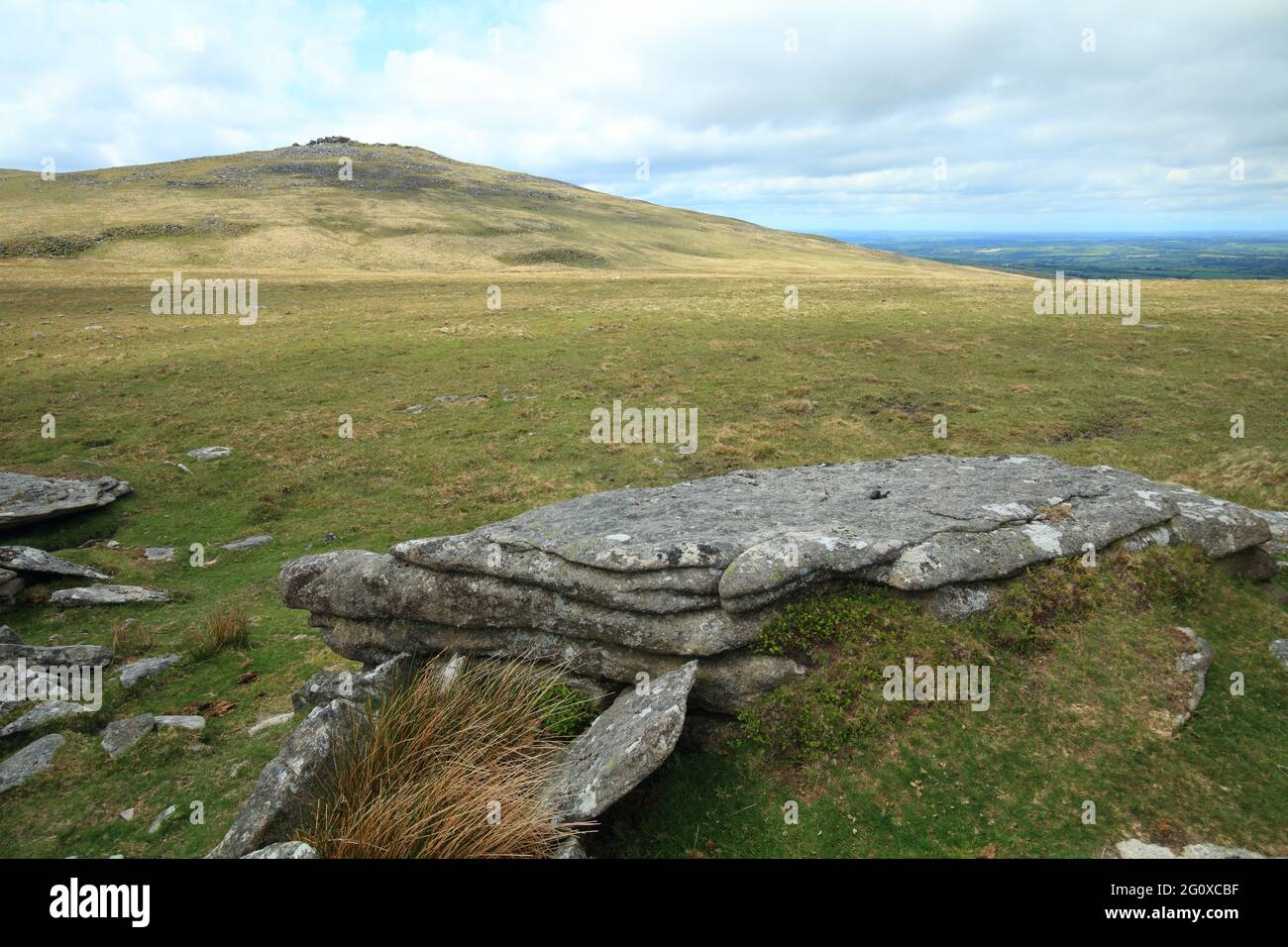 Yes Tor view from West Mill Tor, early summer, Dartmoor, Devon, England ...