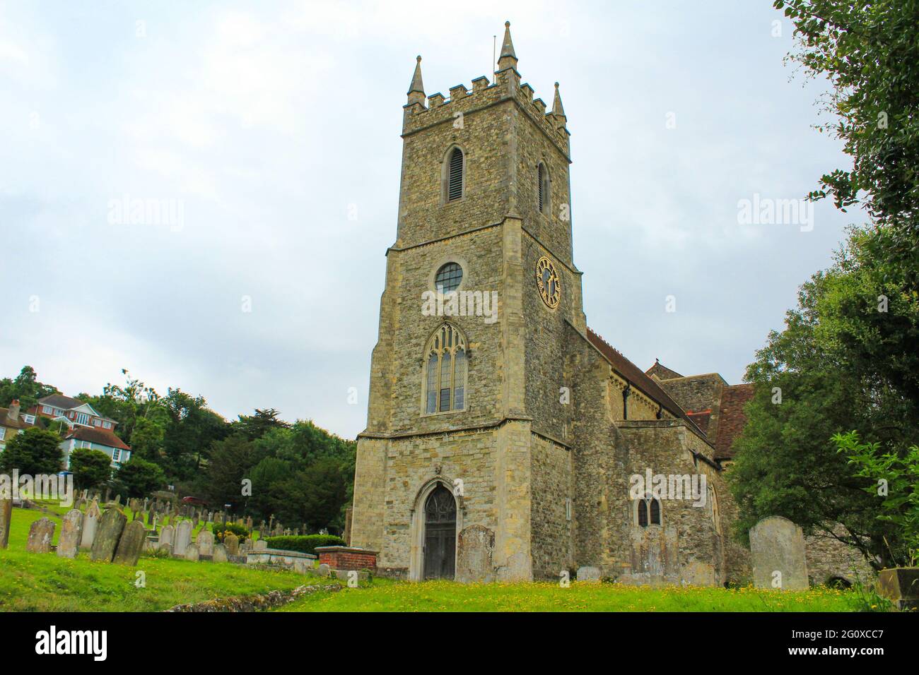 View of medieval St Leonard's Church Hythe,ENGLAND Stock Photo - Alamy