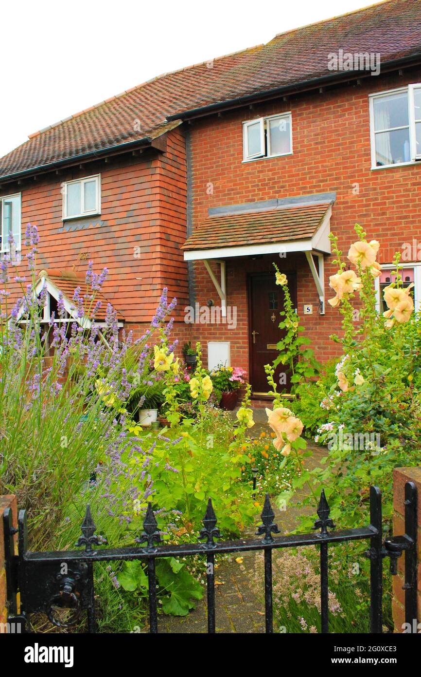 Street view of nice houses of Hythe-coastal market town on the edge of ...
