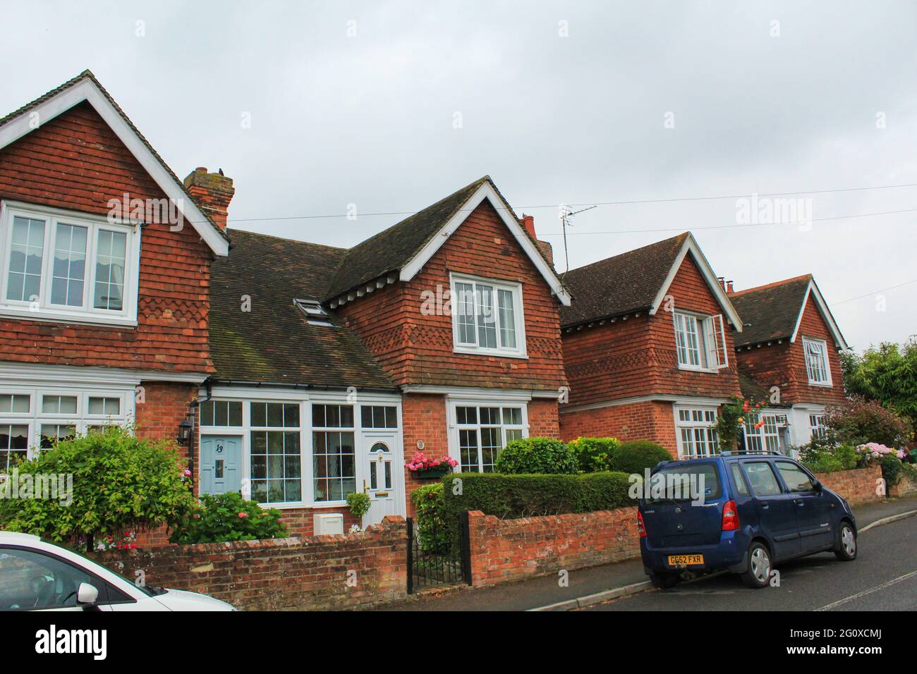 Street view of nice houses of Hythe-coastal market town on the edge of ...