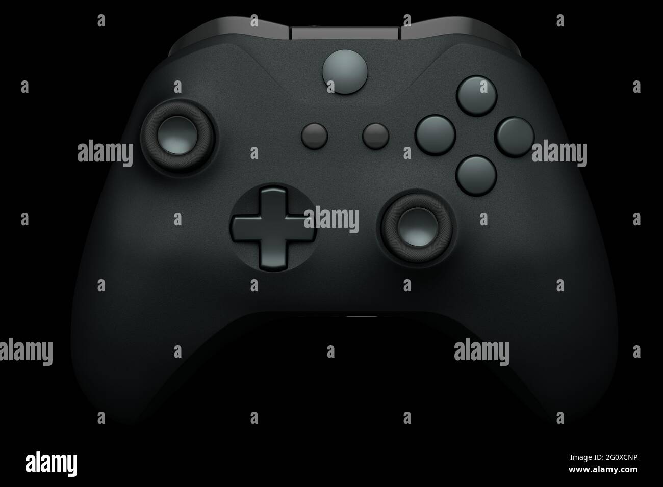 Realistic black joystick for video game controller on black background ...