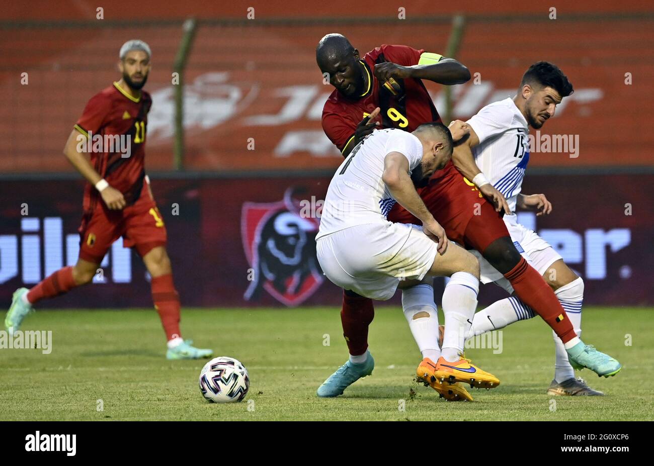 Belgium's captain Romelu Lukaku pictured in action during a friendly ...