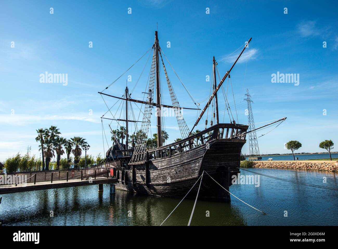 A replica of the ships sailed by Christopher Columbus in 1492 Stock ...