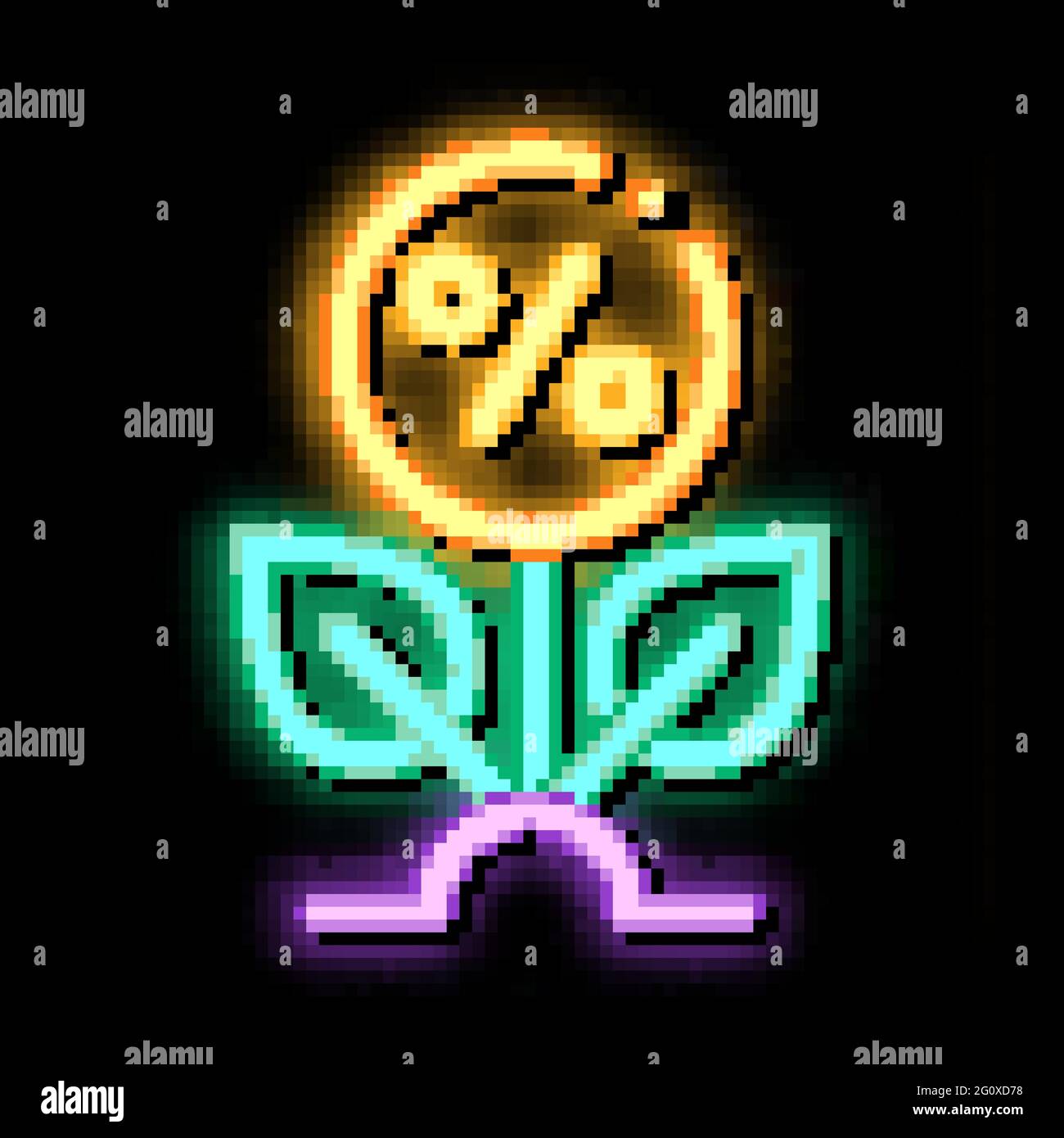 Plant Percentage neon glow icon illustration Stock Vector Image & Art ...