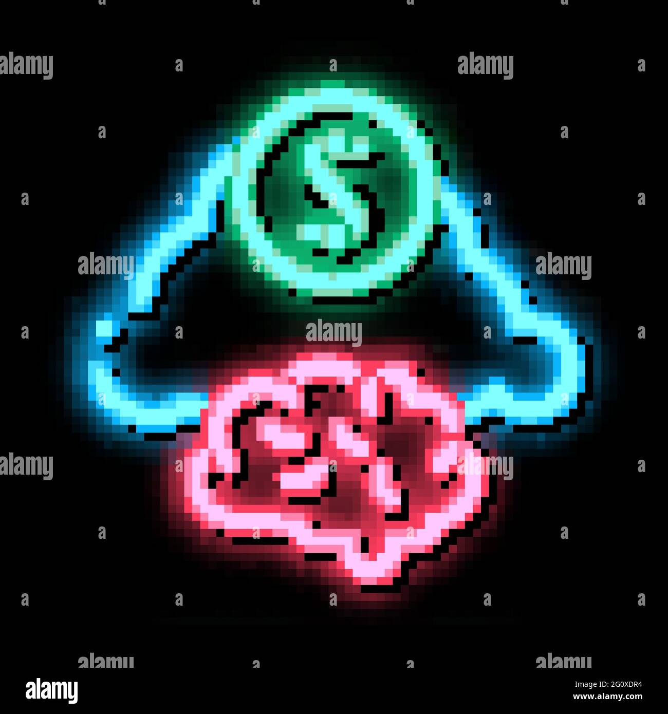 Brain Cloud Money neon glow icon illustration Stock Vector Image & Art ...