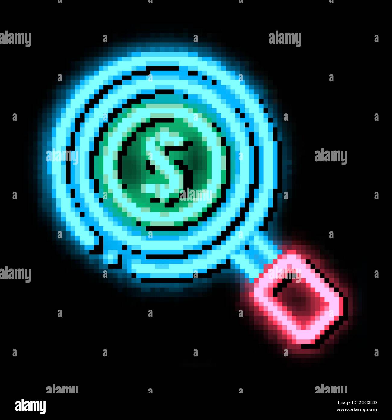 Magnifier Money neon glow icon illustration Stock Vector Image & Art ...