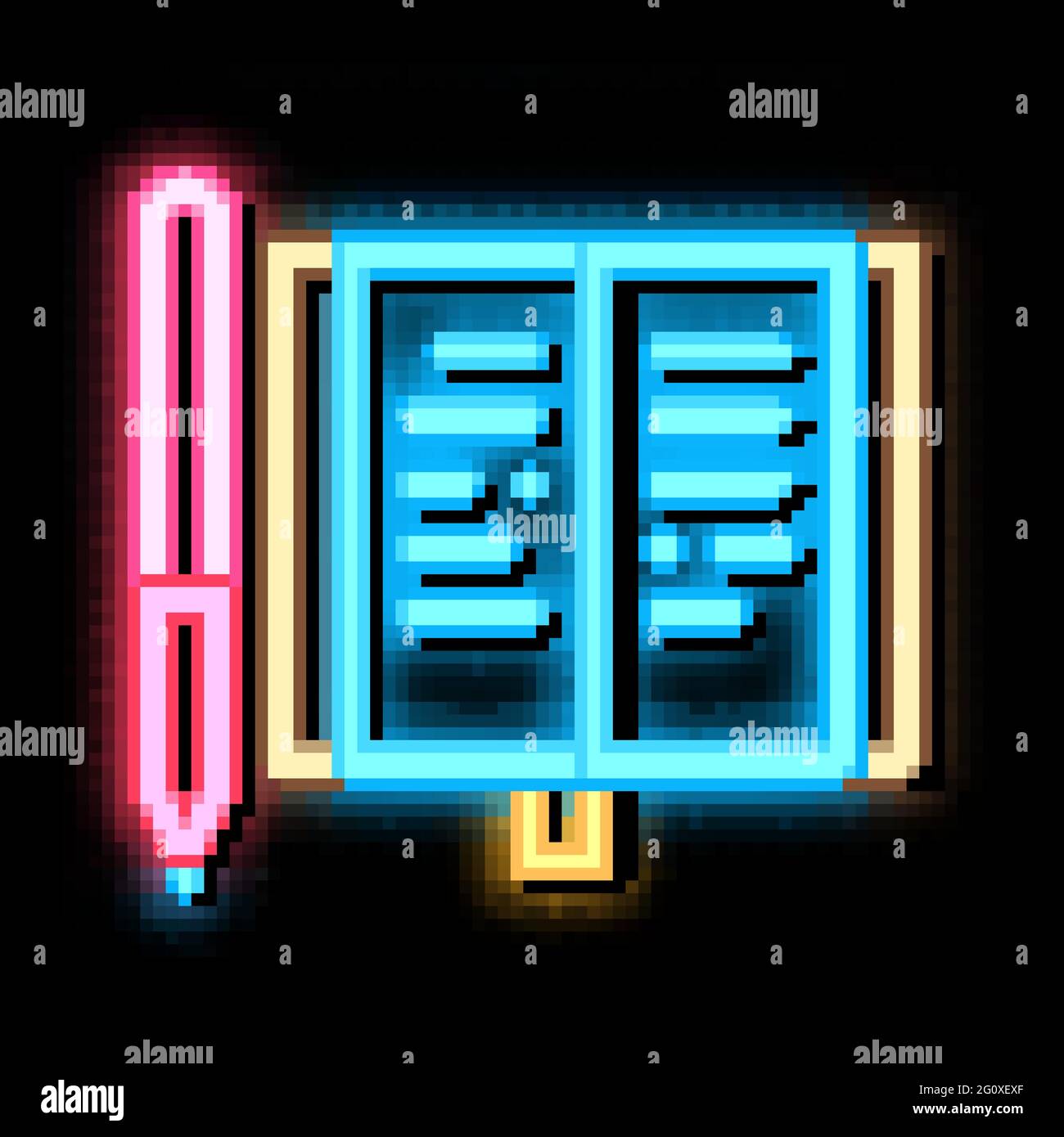 Notepad glowing neon sign hi-res stock photography and images - Alamy