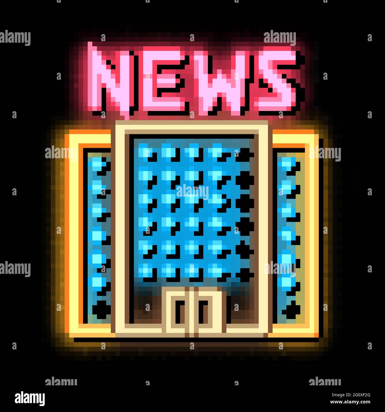 News Building neon glow icon illustration Stock Vector Image & Art - Alamy