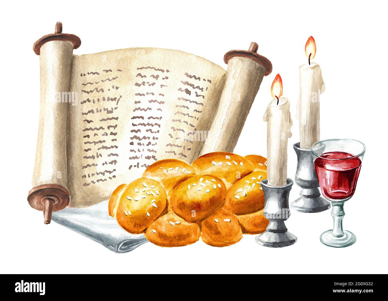 Shabbat Shalom card, Traditional jewish celebration oh the Shabbat ...