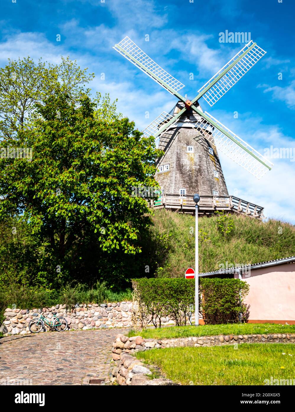 Old post mill in Germany Stock Photo - Alamy