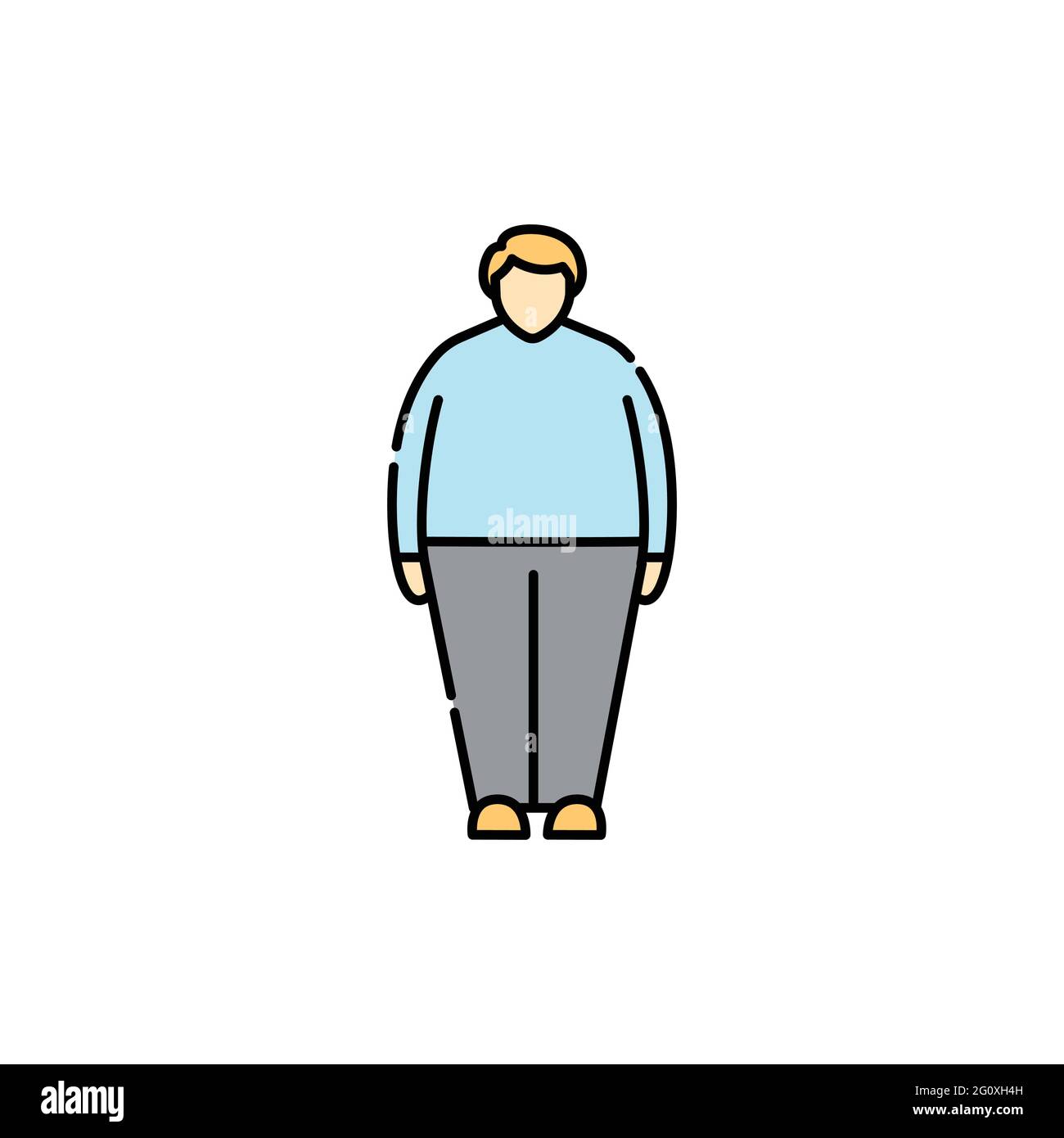 Obesity olor line icon. Computer-induced medical problem. Pictogram for ...