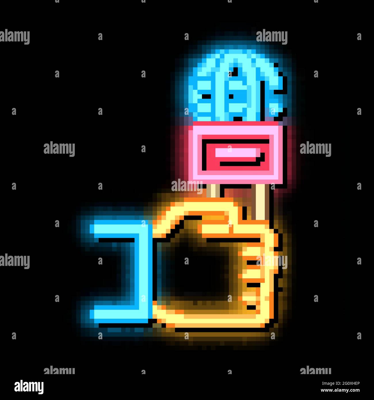 Hand Microphone neon glow icon illustration Stock Vector Image & Art ...