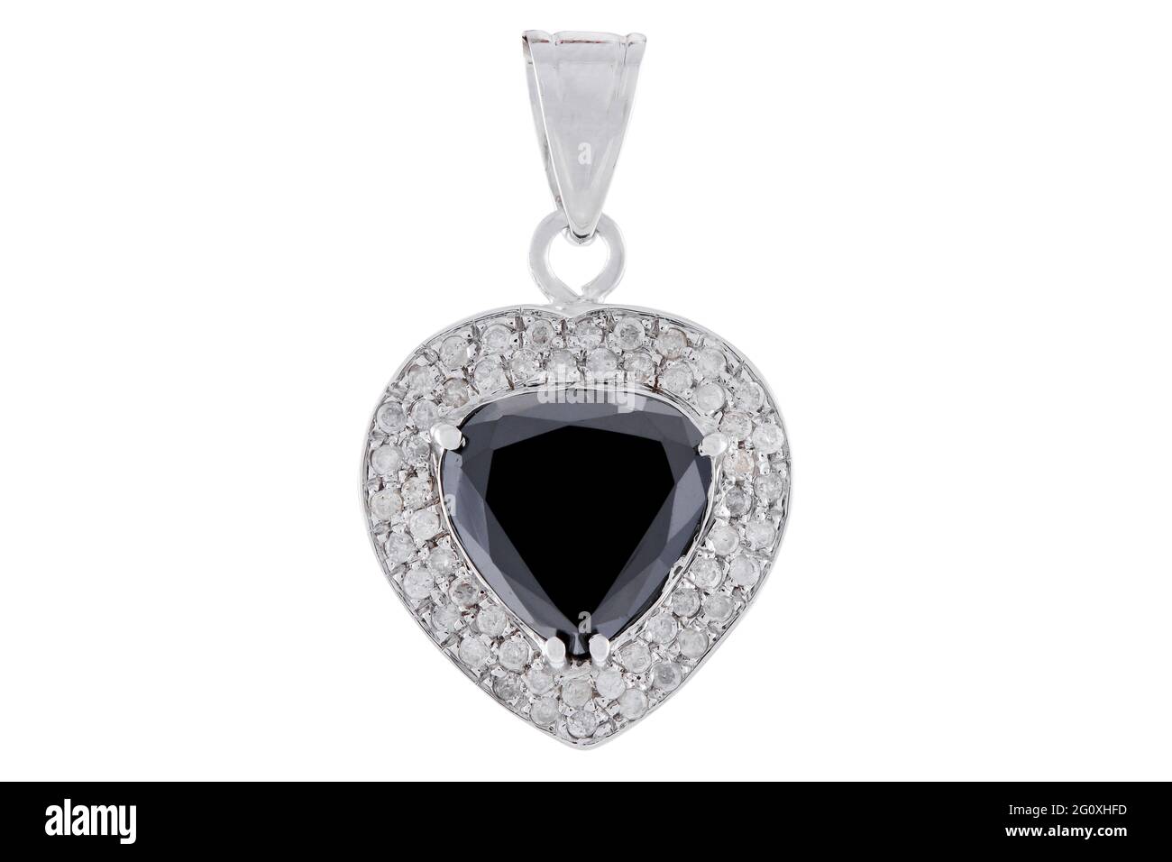 Closeup shot of a beautiful sapphire pendant isolated on a white ...