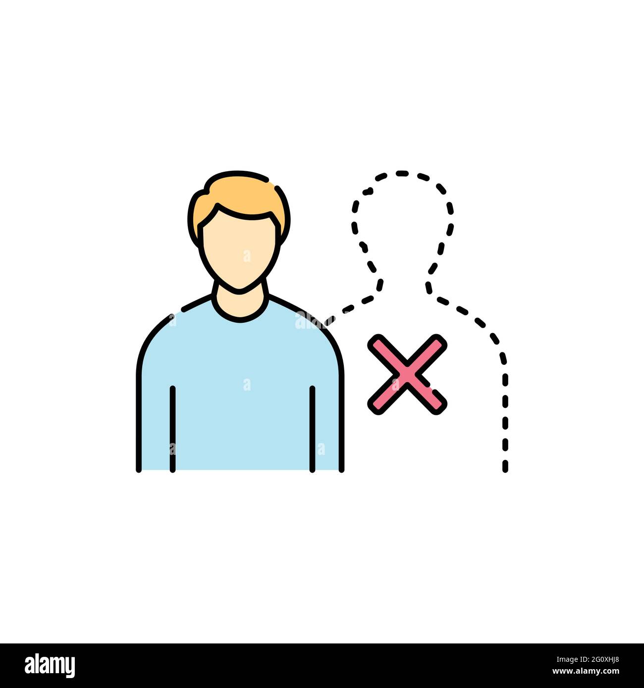 Loneliness olor line icon. Computer-induced medical problem. Pictogram ...